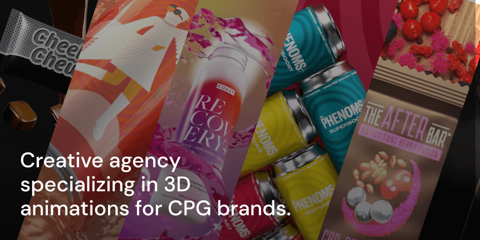Creative agency specializing in 3D animations for CPG brands. | Apricot